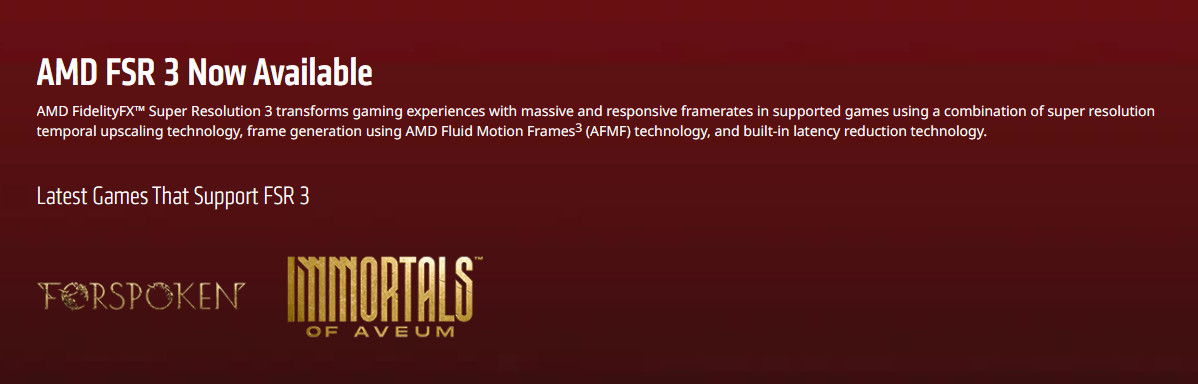 AMD FidelityFX Super Resolution 3正式推出，首發支援《魔咒之地》及《亙古魔戰》，同步釋出基於驅動軟體的AMD ...