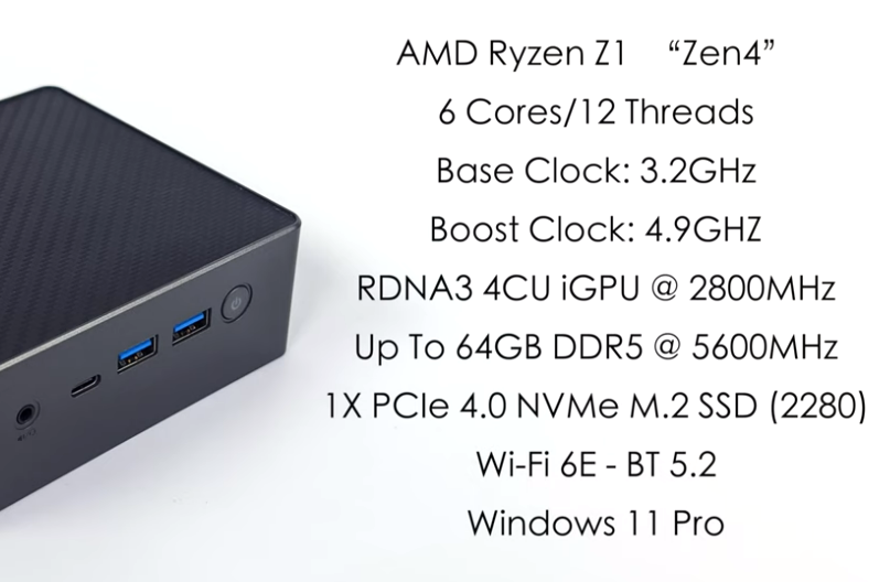 首款AMD Ryzen Z1 APU導入Mini PC、Zen4/RDNA3「Phoenix Edge Z1」迷你主機預計599美元開賣 ...