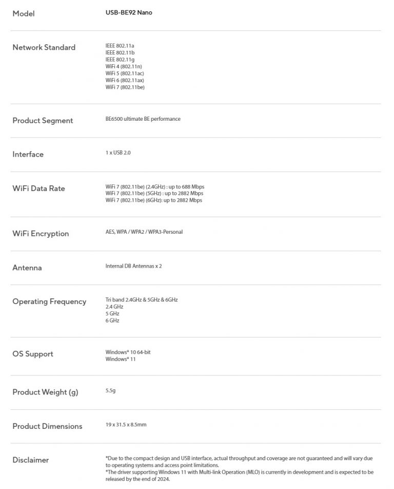 ASUS推出最新款USB-BE92 Nano緊湊型迷你Wi-Fi 7無線網卡，超小體積支援BE6500三頻規格 - ioioTimes 科技世代